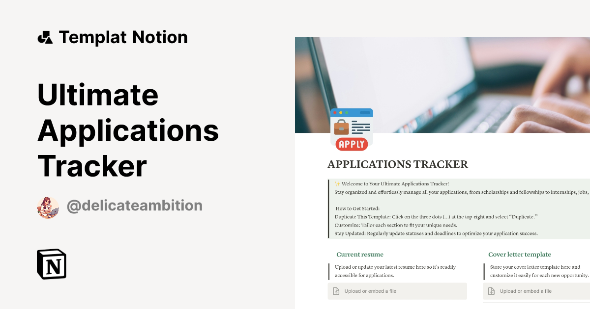Templat Ultimate Applications Tracker | Notion Marketplace