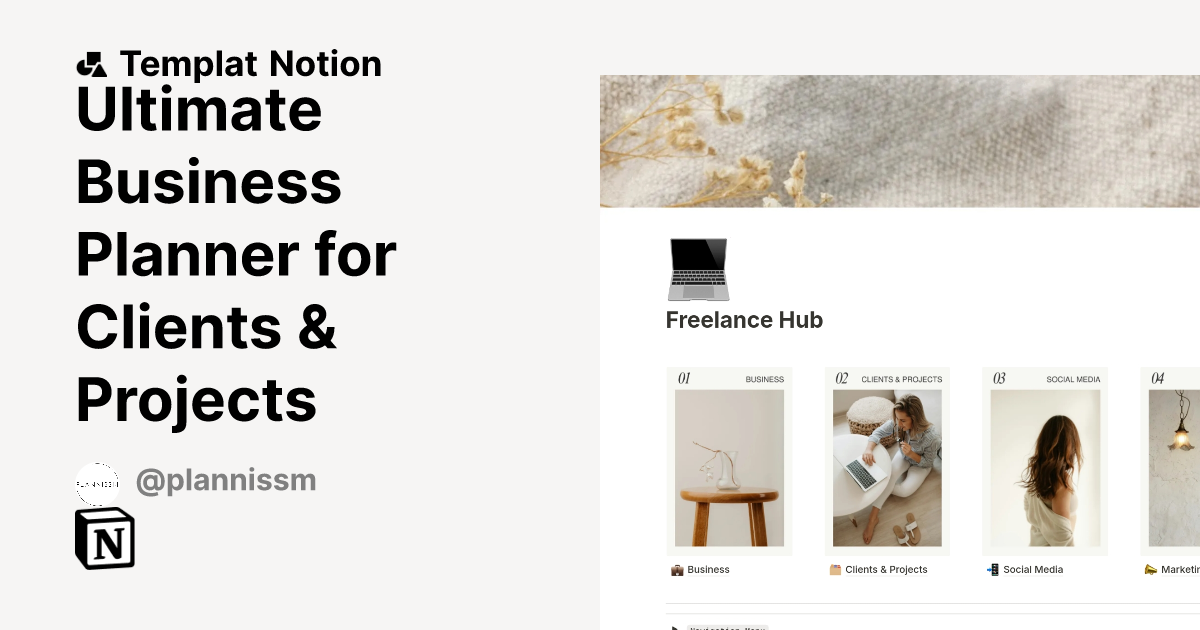 Ultimate Business Planner for Clients & Projects Templat oleh Plannissm | Notion Marketplace