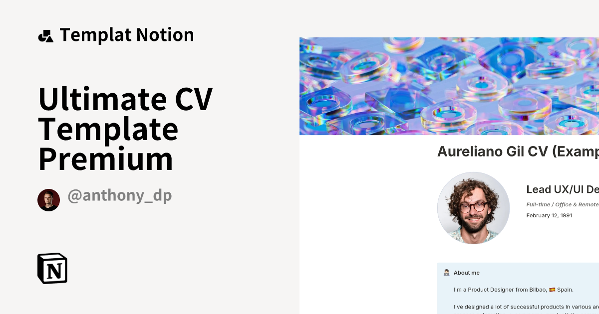 Templat Ultimate CV Template Premium | Notion Marketplace