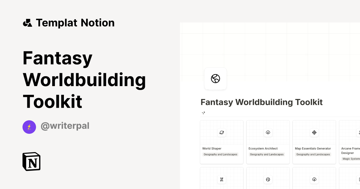 Templat Fantasy Worldbuilding Toolkit | Notion Marketplace