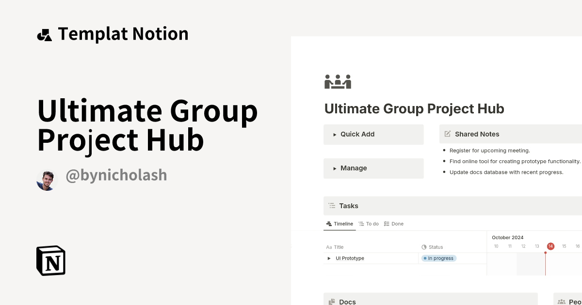 Templat Ultimate Group Project Hub | Notion Marketplace