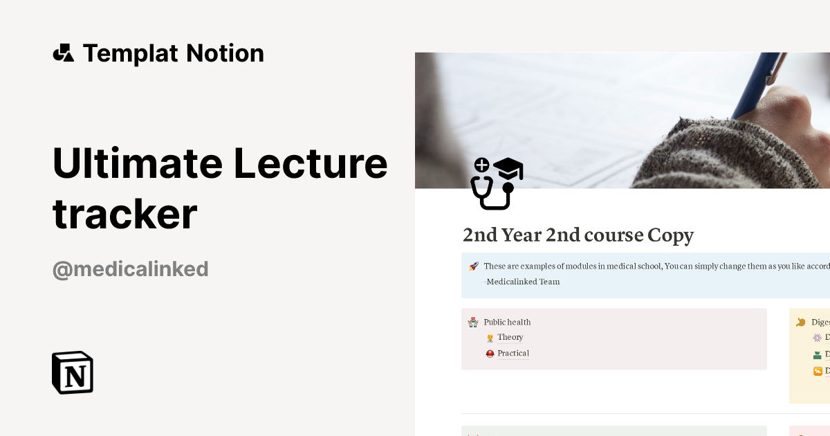 Ultimate Lecture tracker Templat oleh Dr.A | Notion Marketplace