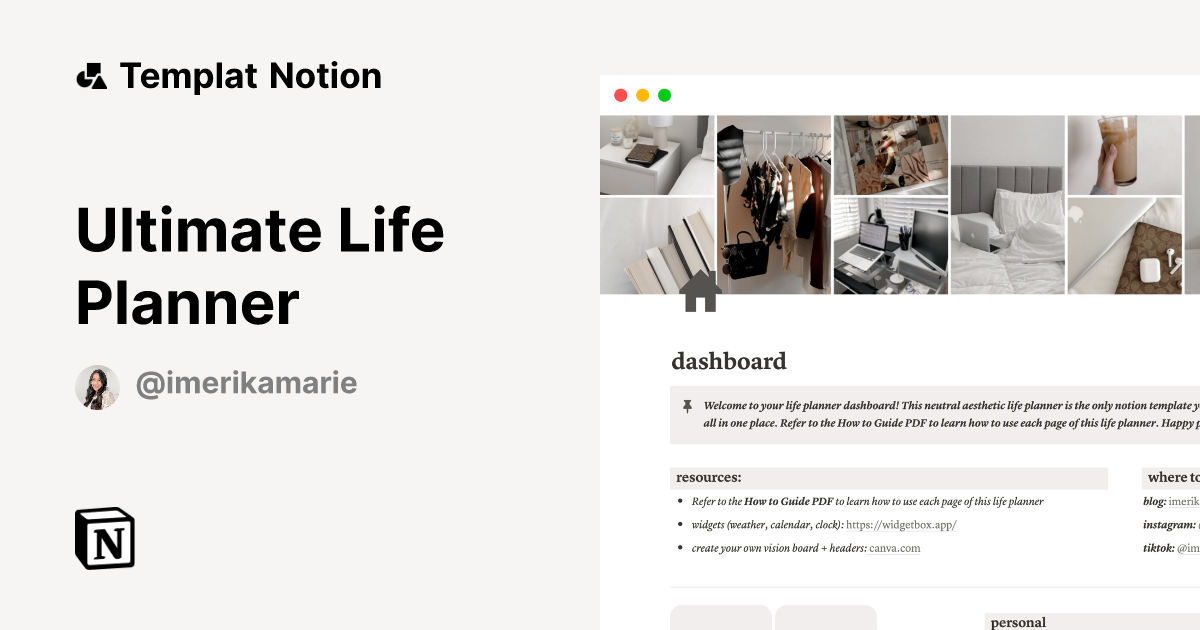 Templat Ultimate Life Planner | Notion Marketplace