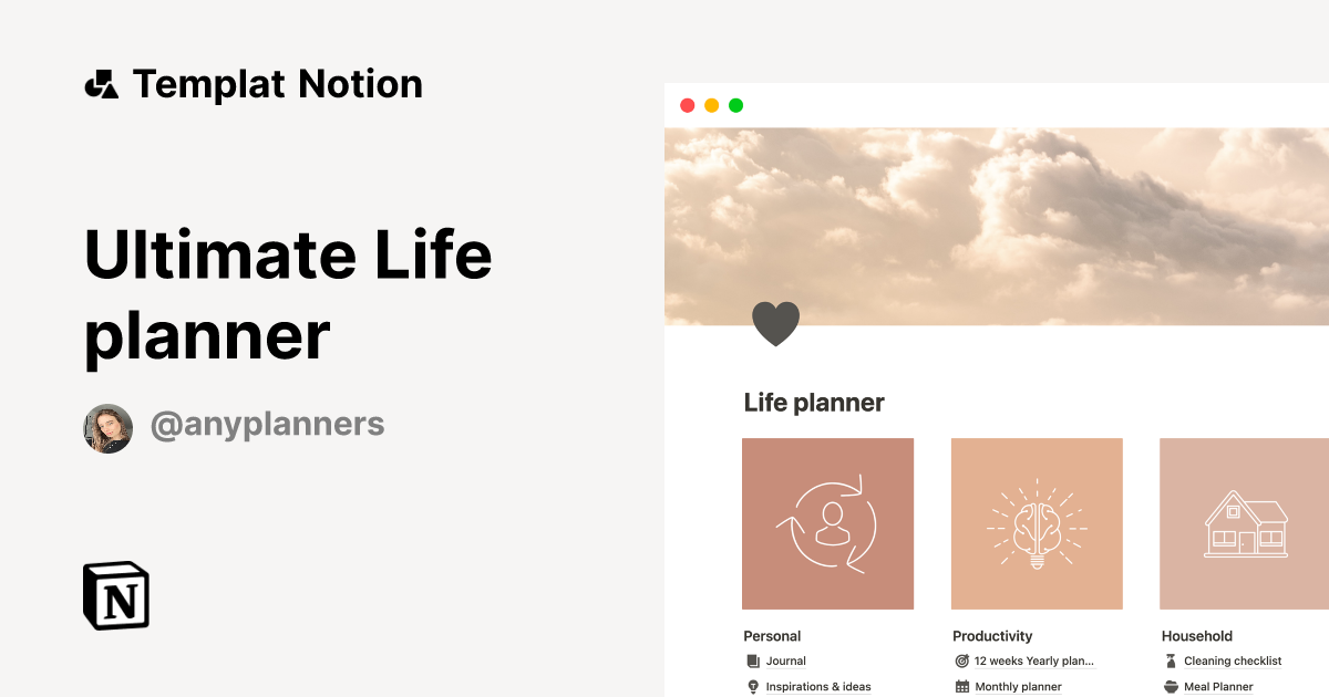 Templat Ultimate Life planner | Notion Marketplace