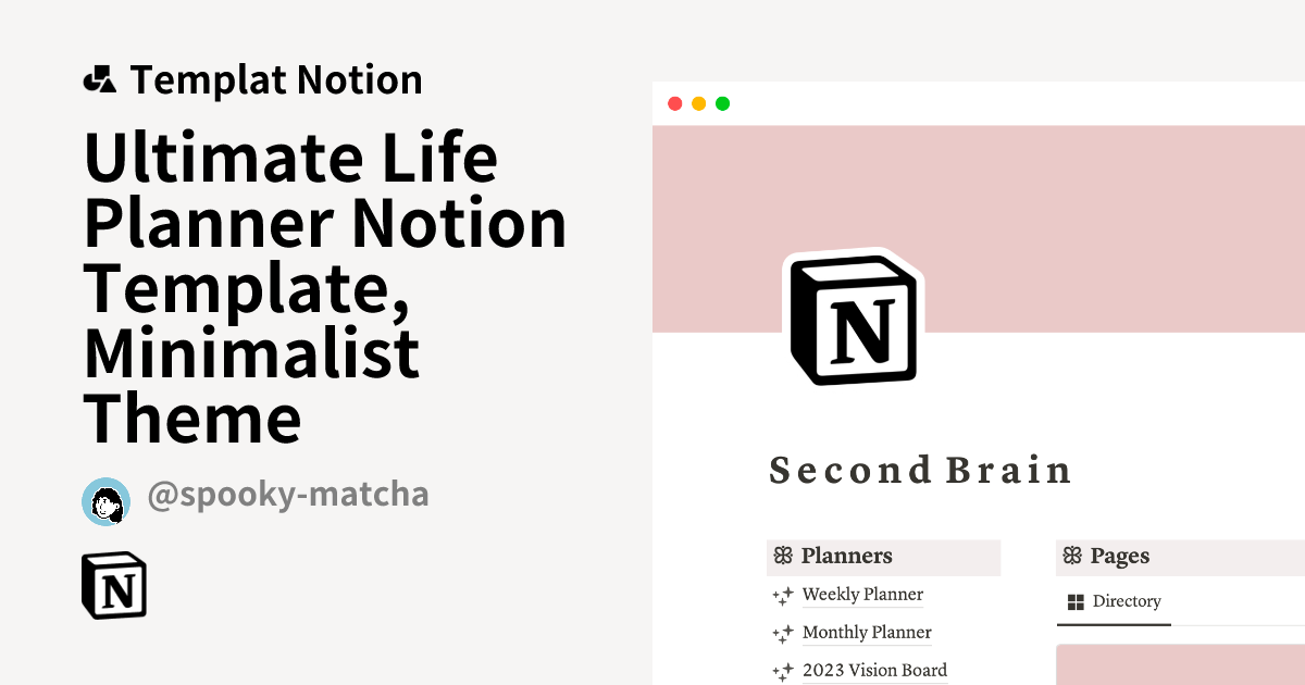 Templat Ultimate Life Planner Notion Template, Minimalist Theme ...