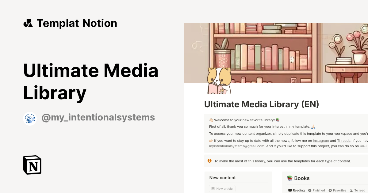 Templat Ultimate Media Library | Notion Marketplace