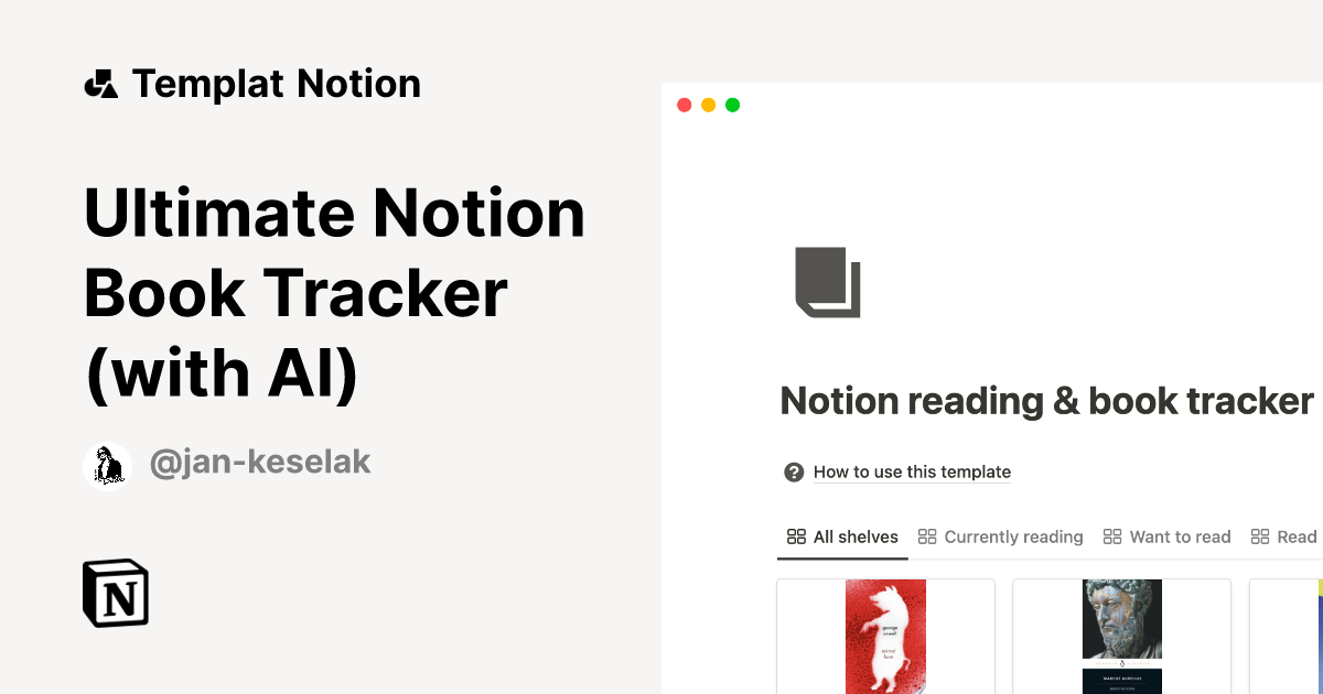 Templat Ultimate Notion Book Tracker (with AI) | Notion Marketplace