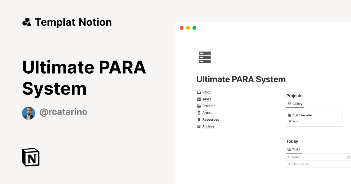 Templat Ultimate PARA System | Notion Marketplace
