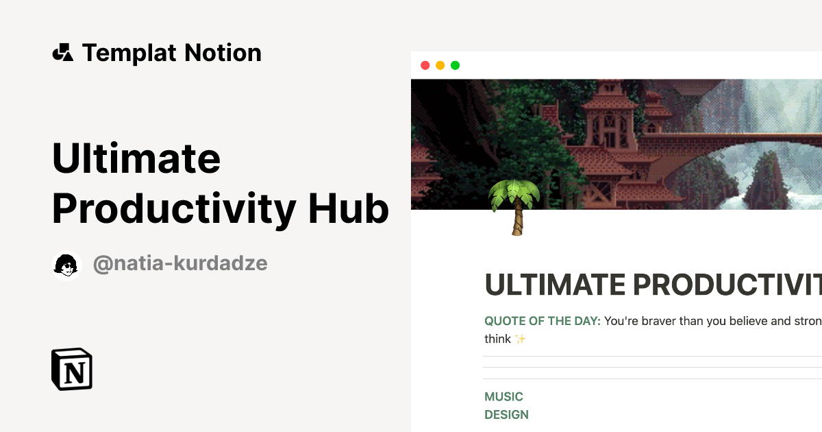 Templat Ultimate Productivity Hub | Notion Marketplace