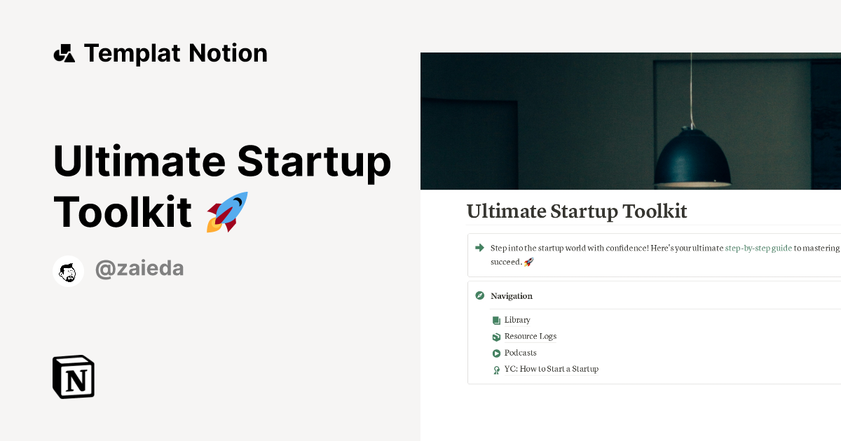 Templat Ultimate Startup Toolkit 🚀 | Notion Marketplace