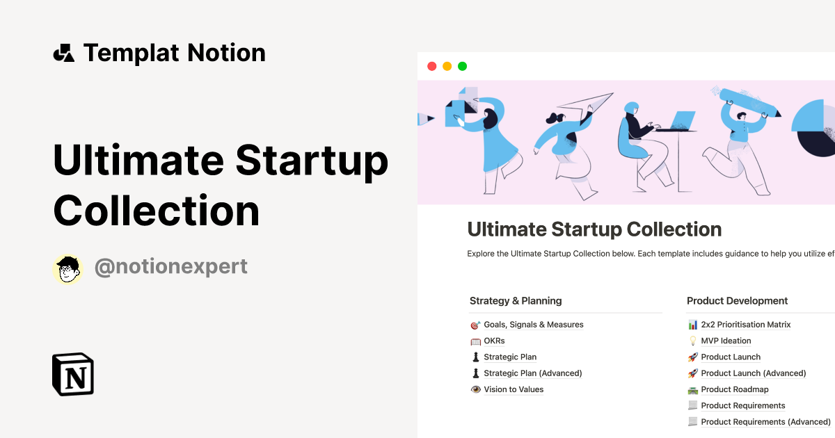 Ultimate Startup Collection Templat oleh The Notion Expert | Notion Marketplace