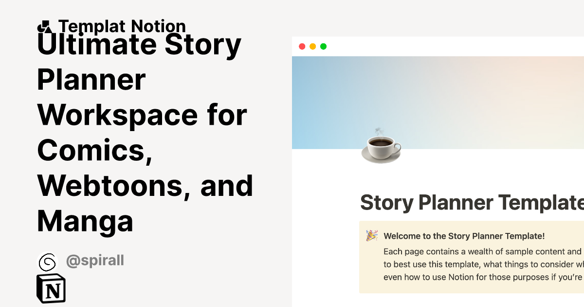 Ultimate Story Planner Workspace for Comics, Webtoons, and Manga Templat oleh Spirall | Notion ...
