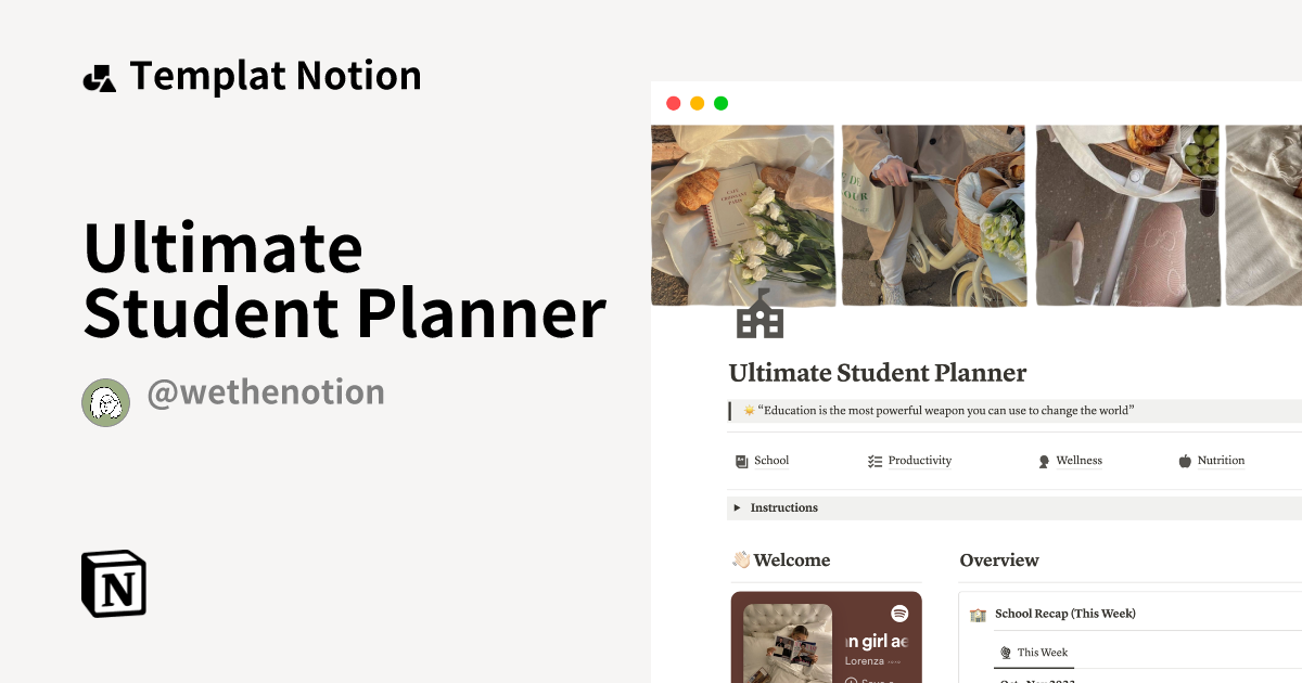 Templat Ultimate Student Planner | Notion Marketplace