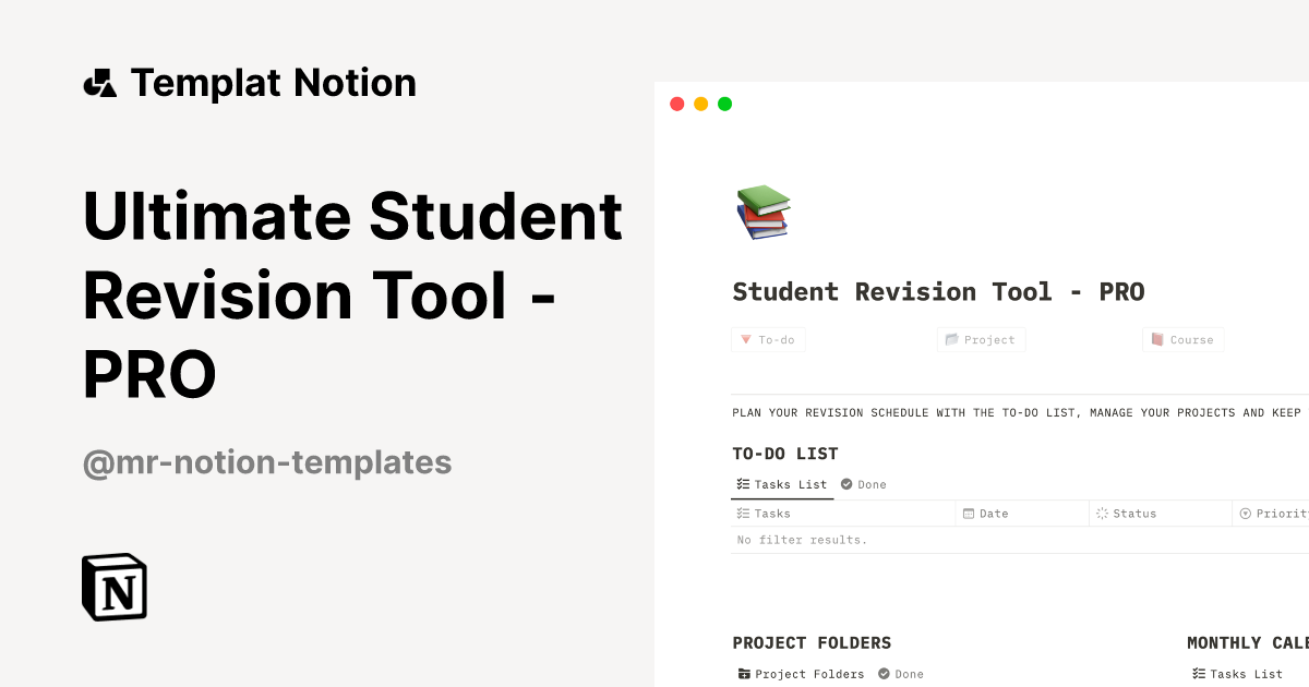 Ultimate Student Revision Tool - PRO Templat oleh Mr. Notion Templates ...