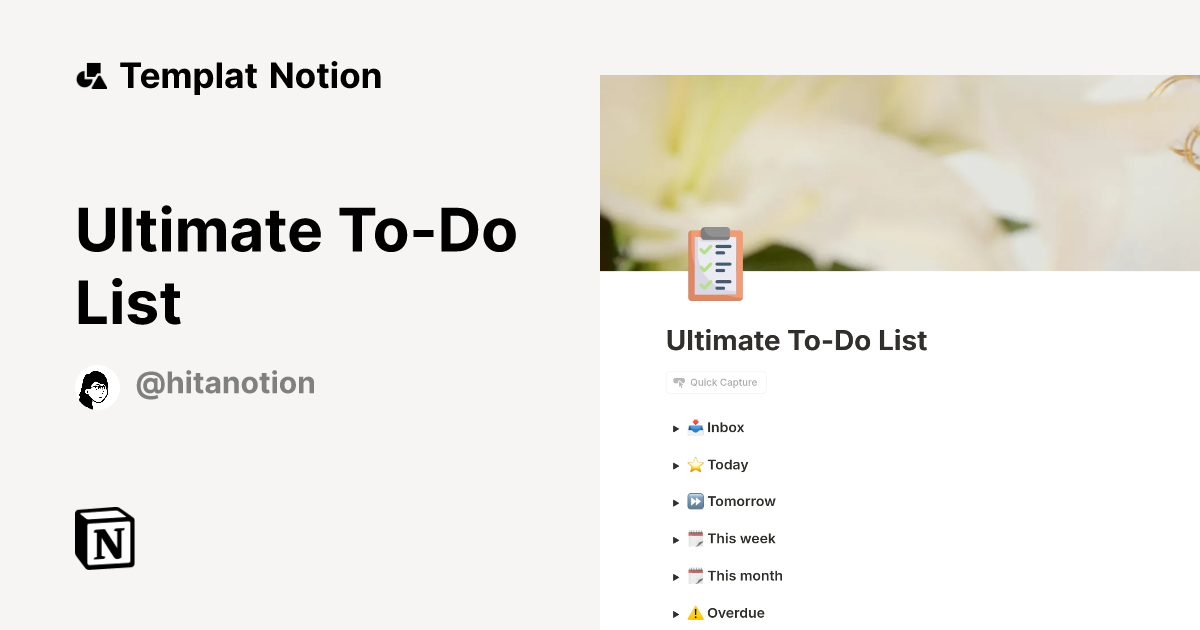 Templat Ultimate To-Do List | Notion Marketplace