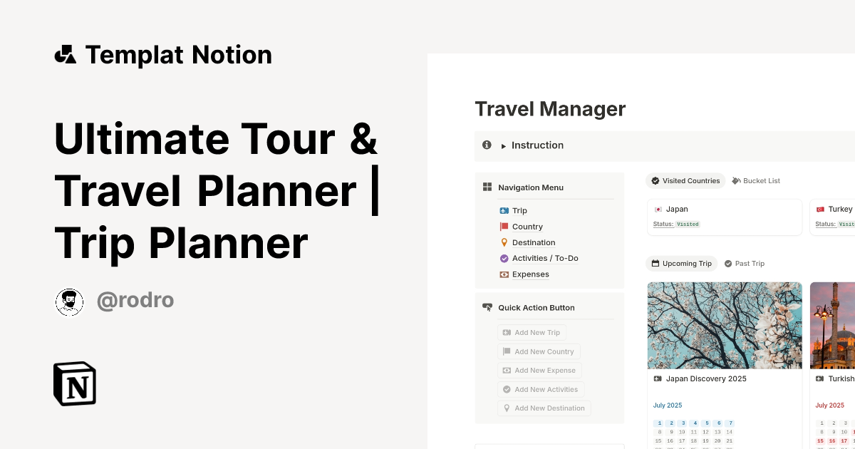 Ultimate Tour & Travel Planner | Trip Planner Templat oleh Rodro ...