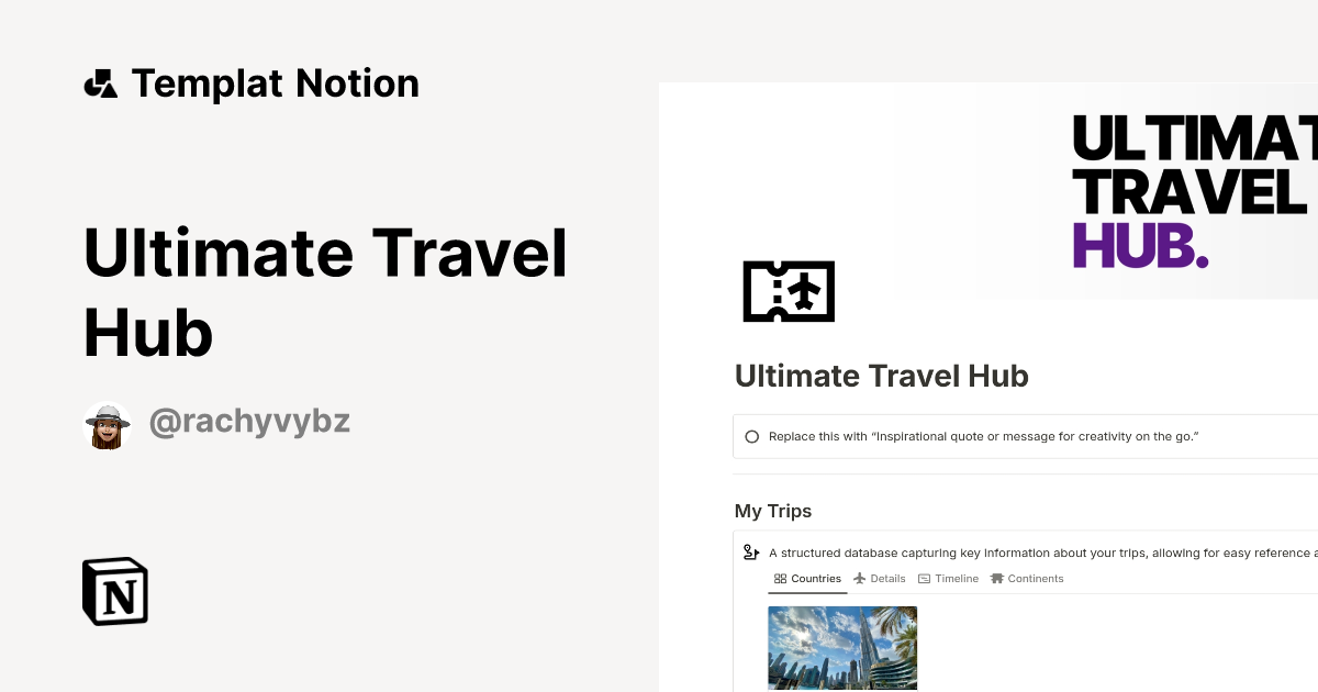 Templat Ultimate Travel Hub | Notion Marketplace