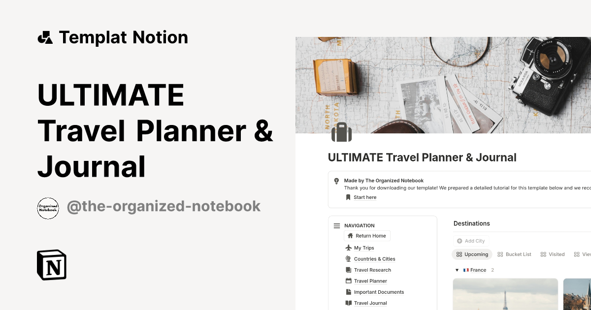 Templat ULTIMATE Travel Planner & Journal | Notion Marketplace