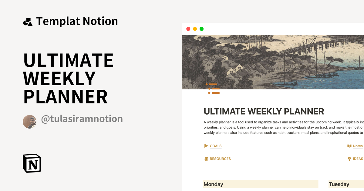 Templat ULTIMATE WEEKLY PLANNER | Notion Marketplace