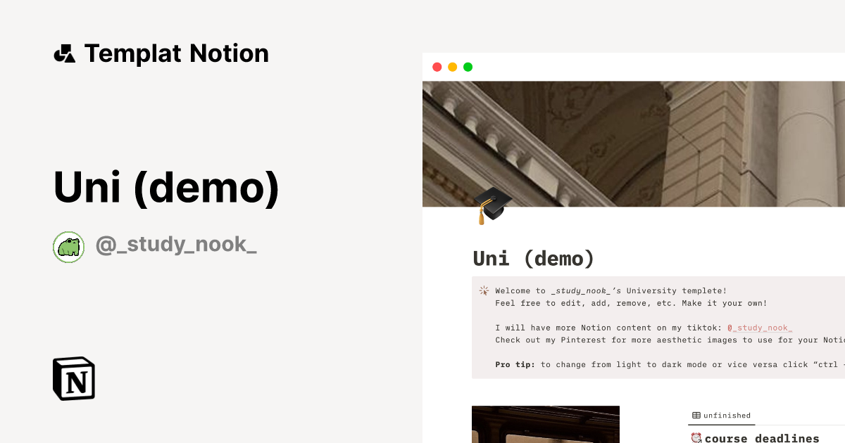 Templat Uni (demo) | Notion Marketplace