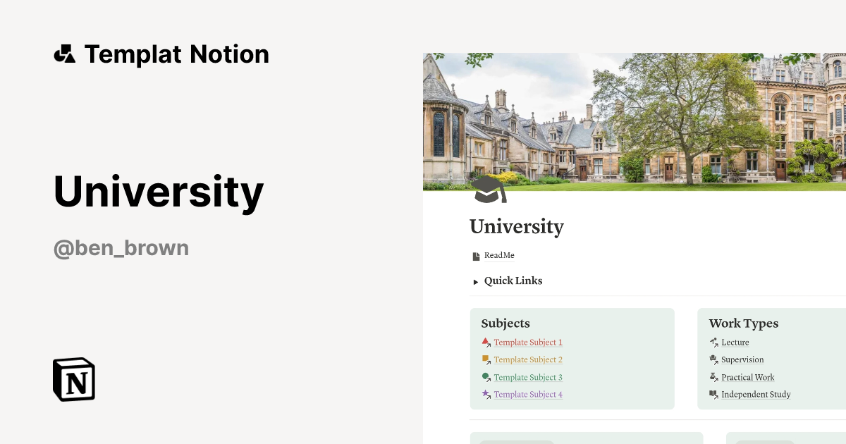 Templat University | Notion Marketplace