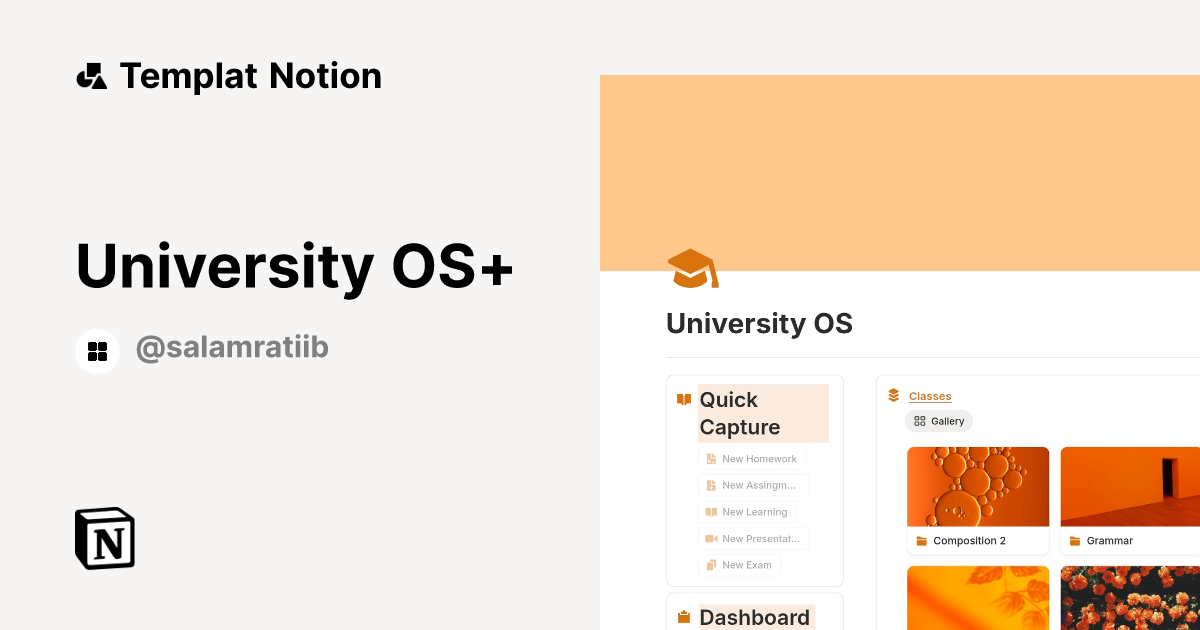 Templat University OS + | Notion Marketplace
