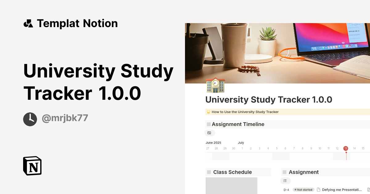 Templat University Study Tracker 1.0.0 | Notion Marketplace