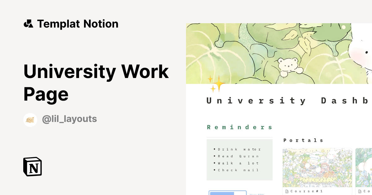 Templat University Work Page | Notion Marketplace