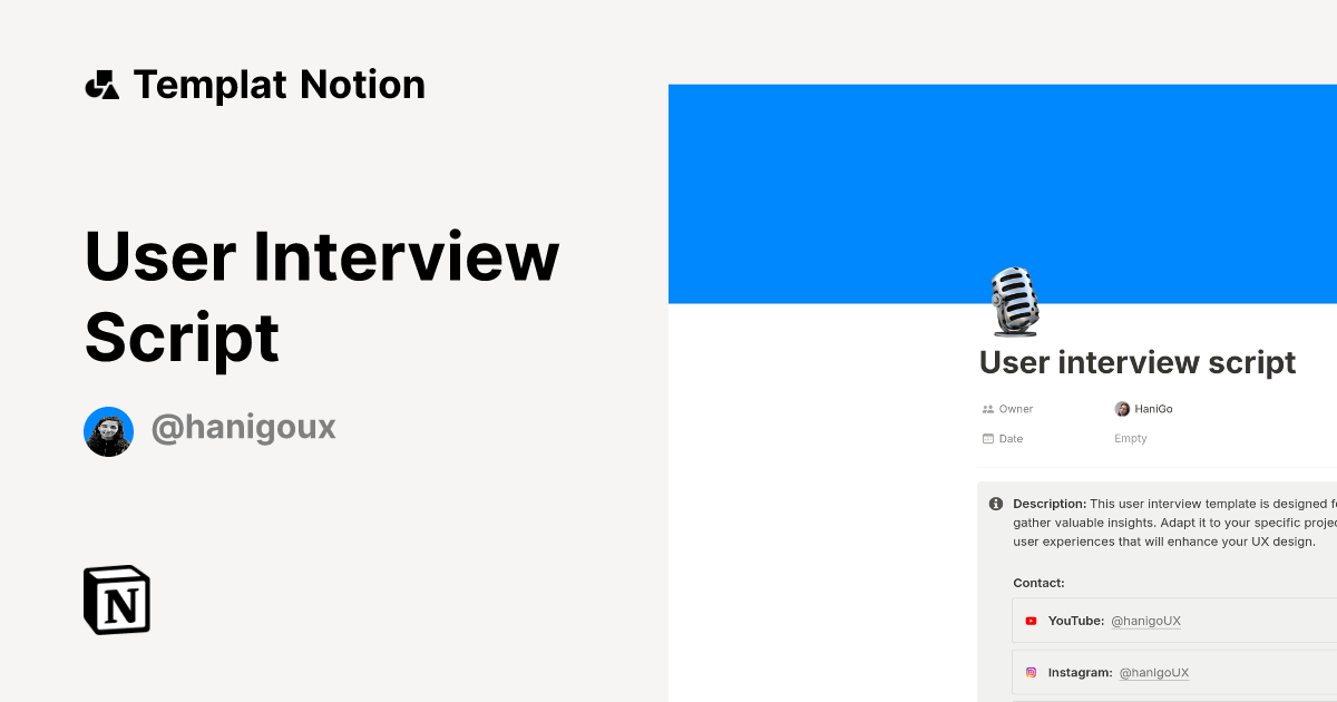 Templat User Interview Script | Notion Marketplace