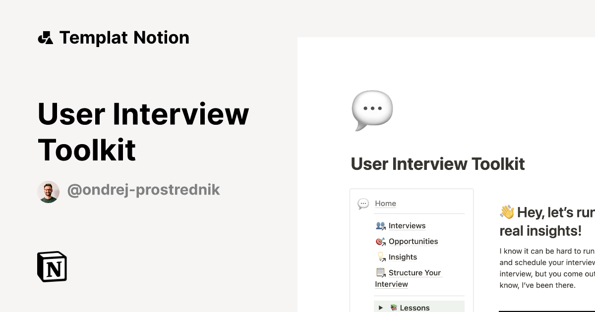 Templat User Interview Toolkit | Notion Marketplace