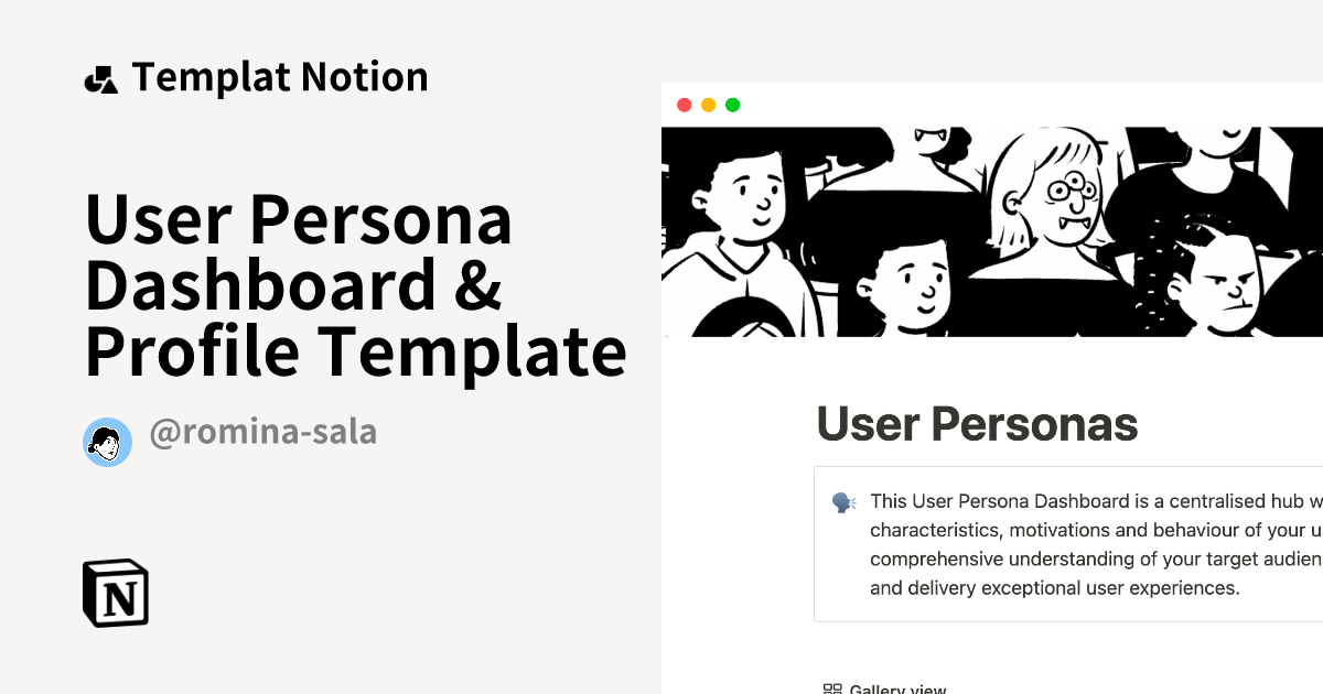 User Persona Dashboard & Profile Template Templat oleh Romina Sala ...