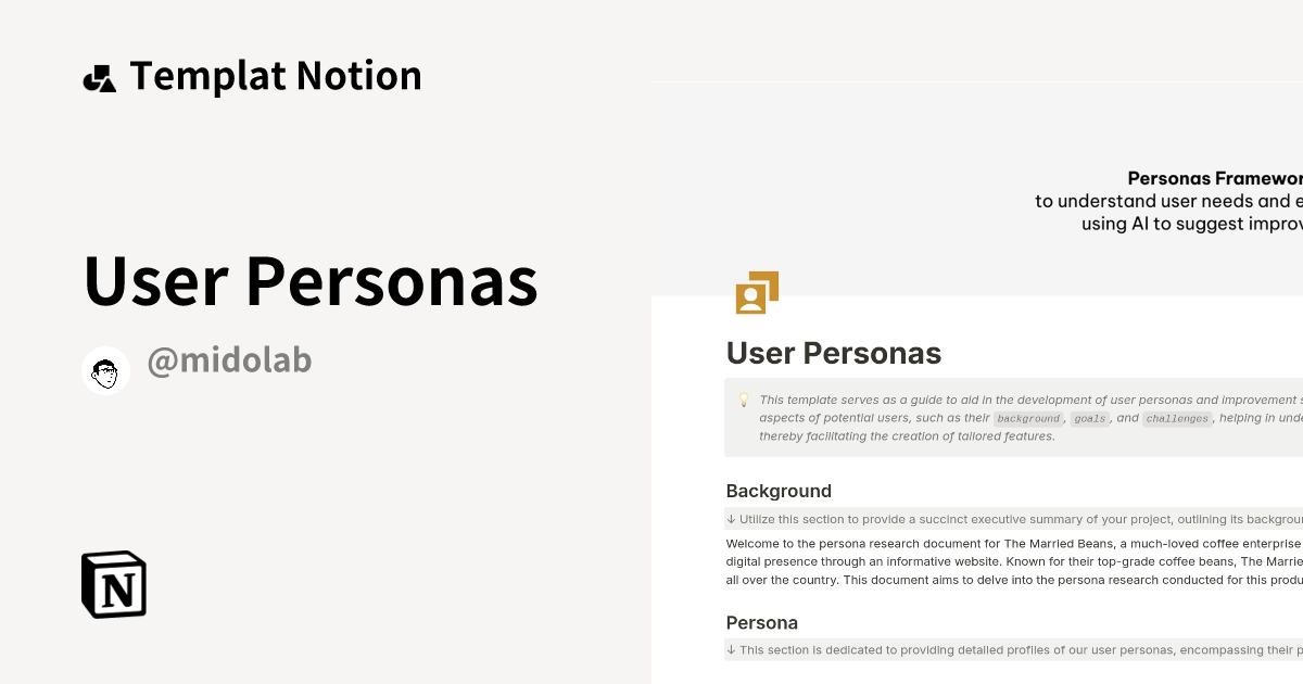 User Personas Templat oleh Mido Lab | Notion Marketplace