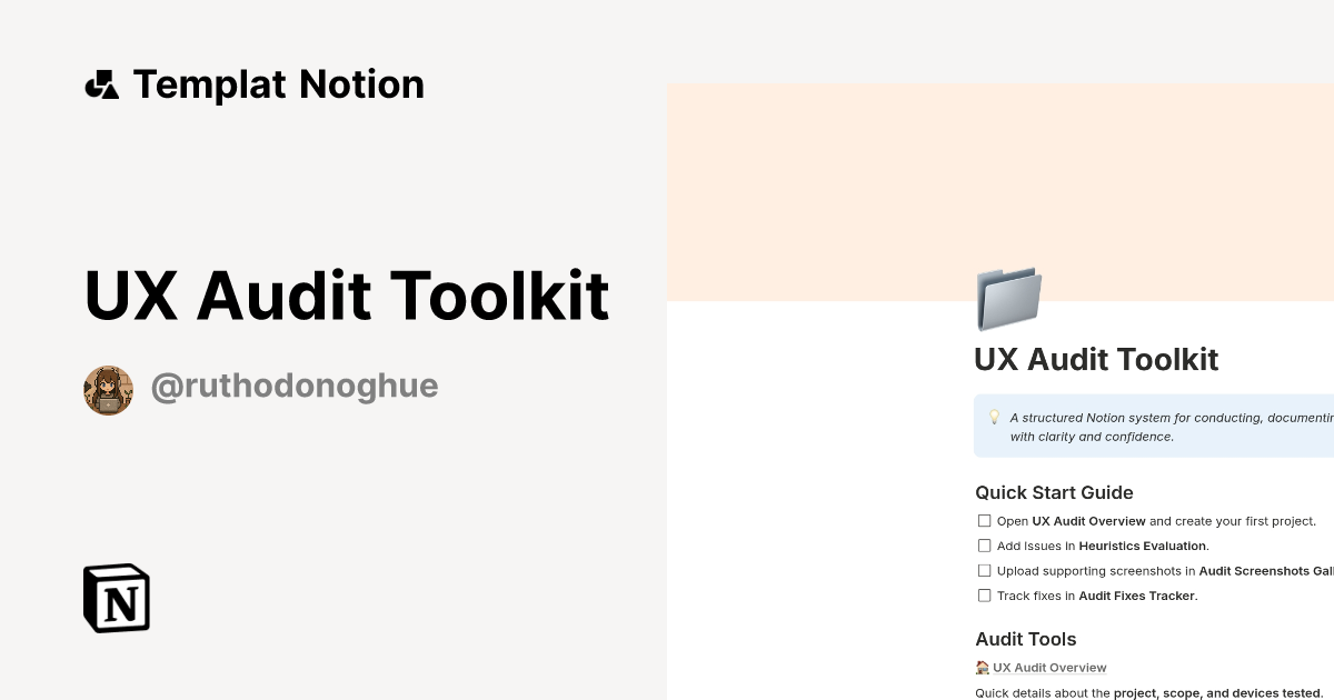 Templat UX Audit Toolkit | Notion Marketplace
