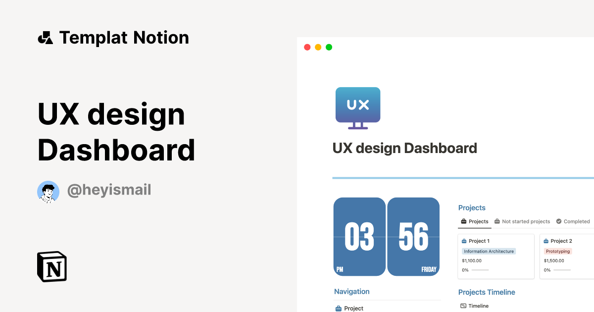 Templat UX design Dashboard | Notion Marketplace