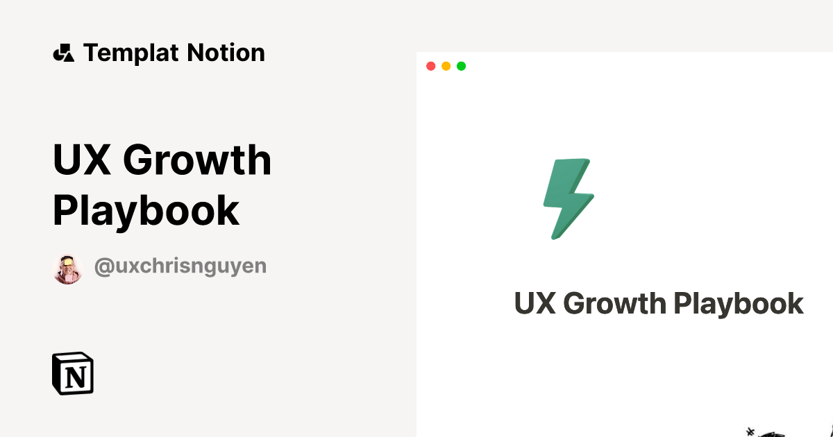UX Growth Playbook Templat oleh Chris from UX Playbook | Notion Marketplace