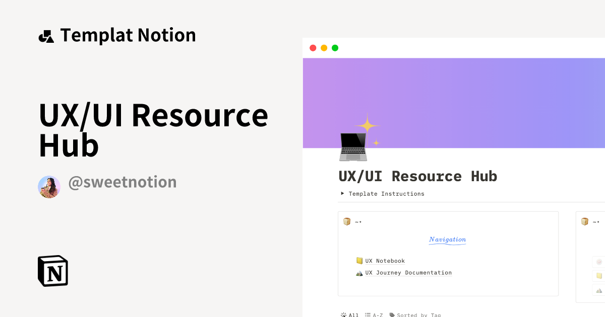 Templat UX/UI Resource Hub | Notion Marketplace