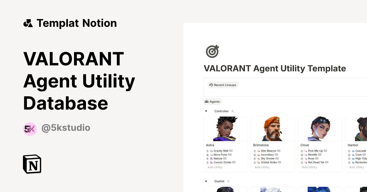 Templat VALORANT Agent Utility Database | Notion Marketplace