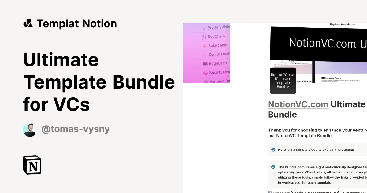Ultimate Template Bundle for VCs Templat oleh Tomas Vysny | Notion ...