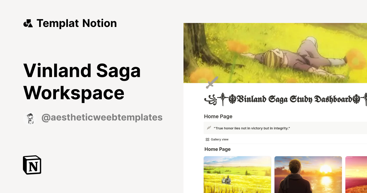 Templat Vinland Saga Workspace | Notion Marketplace