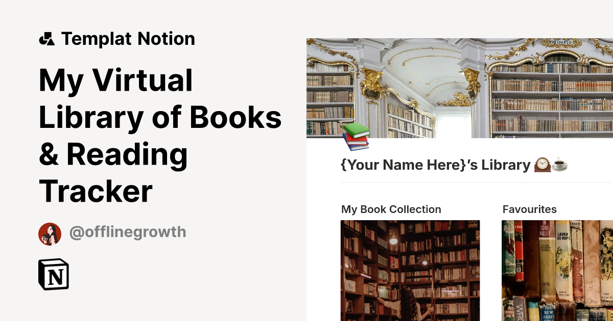 Templat My Virtual Library of Books & Reading Tracker | Notion Marketplace