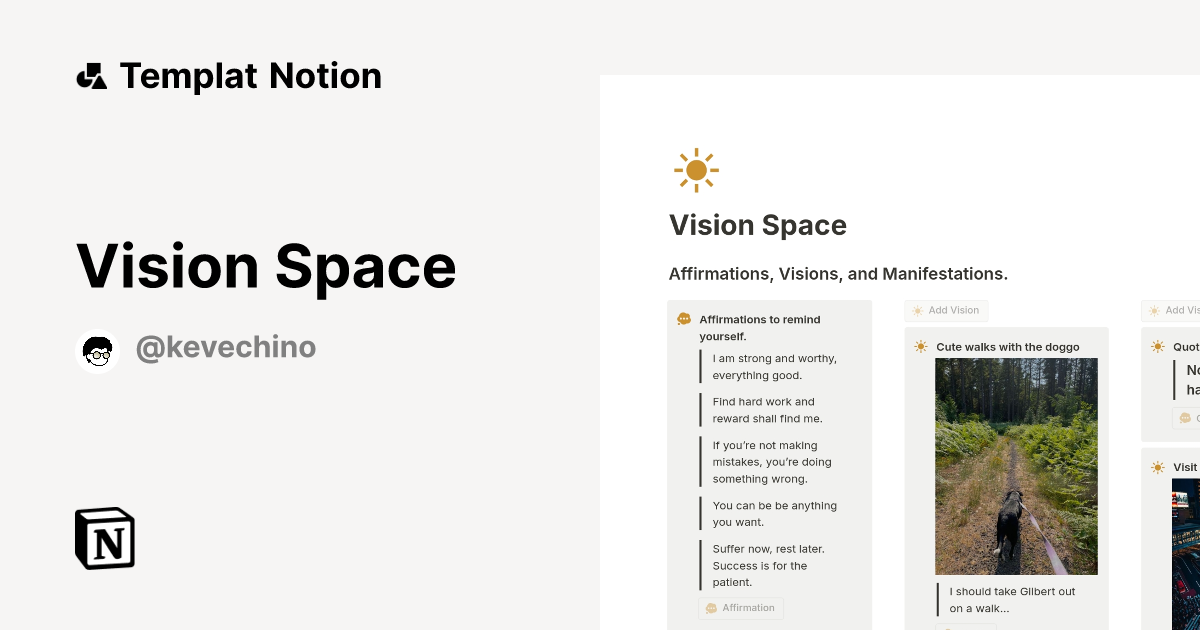 Templat Vision Space | Notion Marketplace