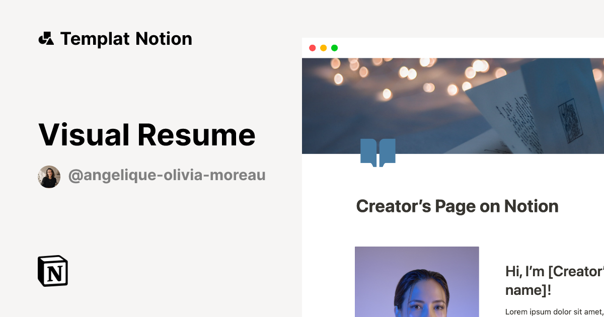 Templat Visual Resume | Notion Marketplace