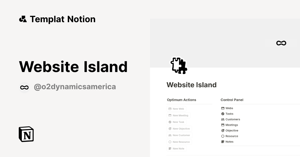 Templat Website Island | Notion Marketplace