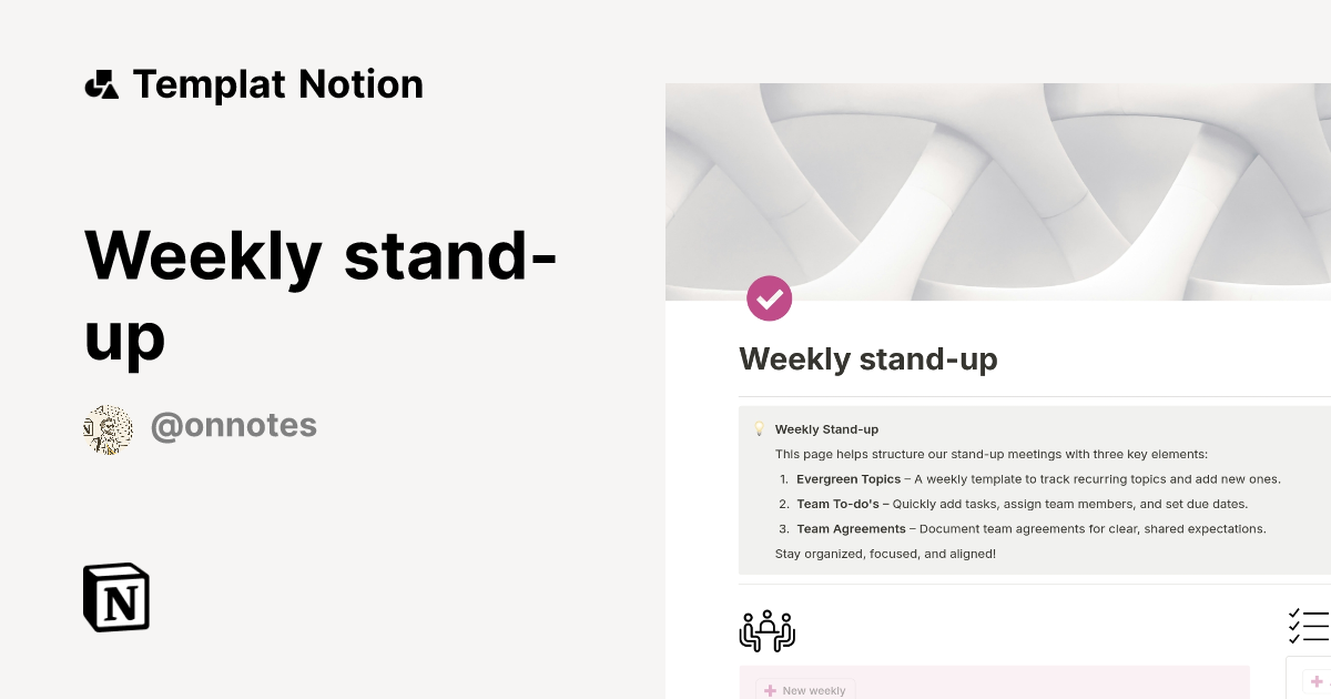 Templat Weekly stand-up | Notion Marketplace