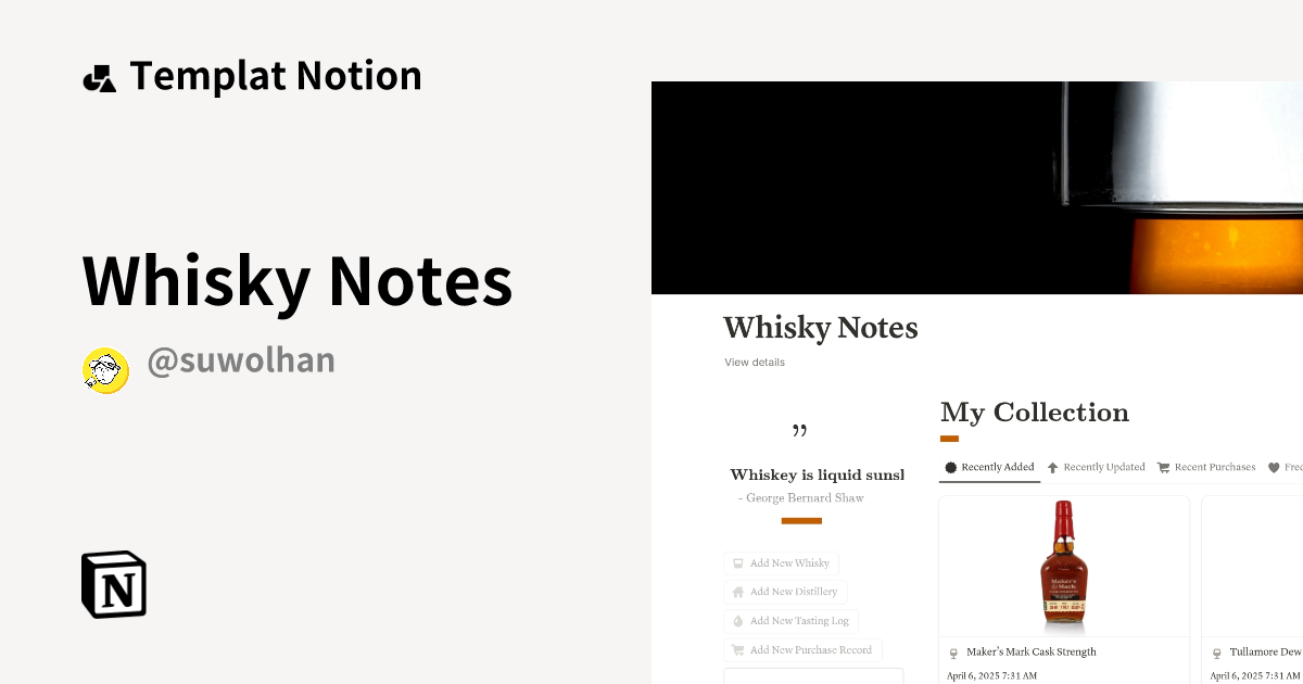 Templat Whisky Notes | Notion Marketplace