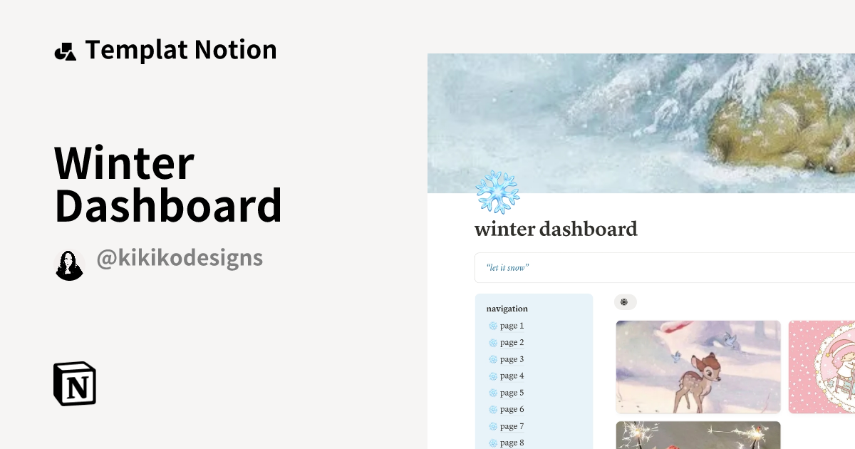 Templat Winter Dashboard | Notion Marketplace