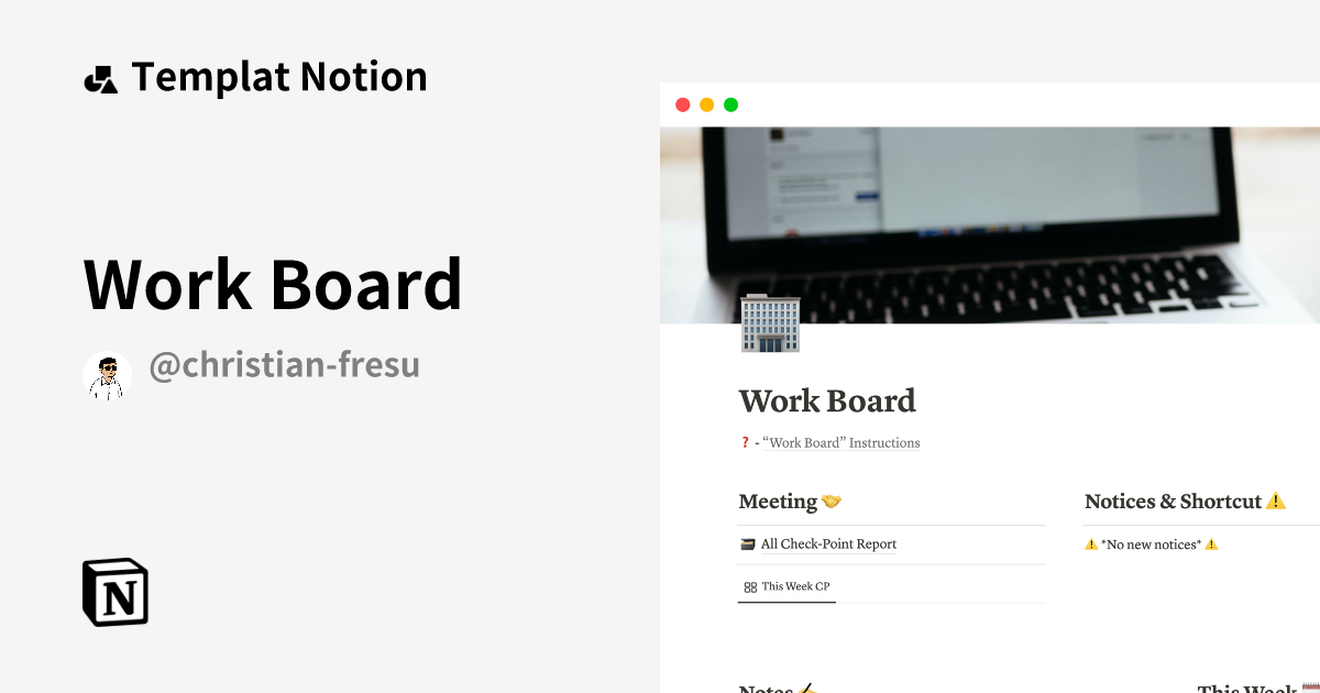 Templat Work Board | Notion Marketplace