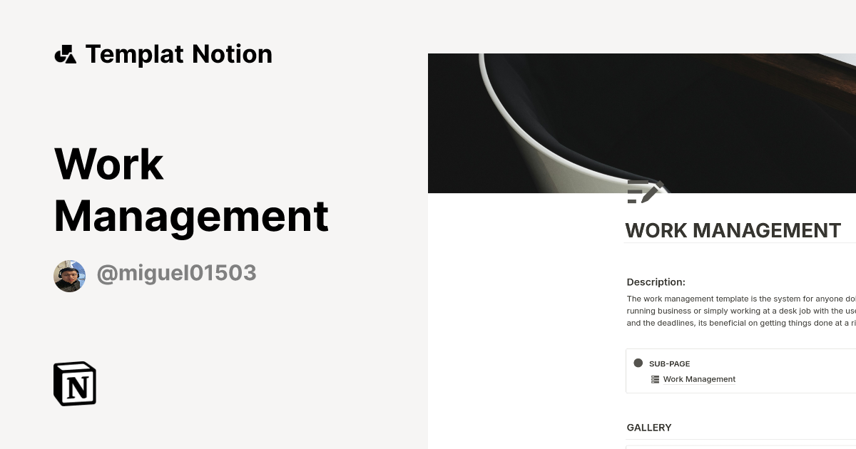 Templat Work Management | Notion Marketplace