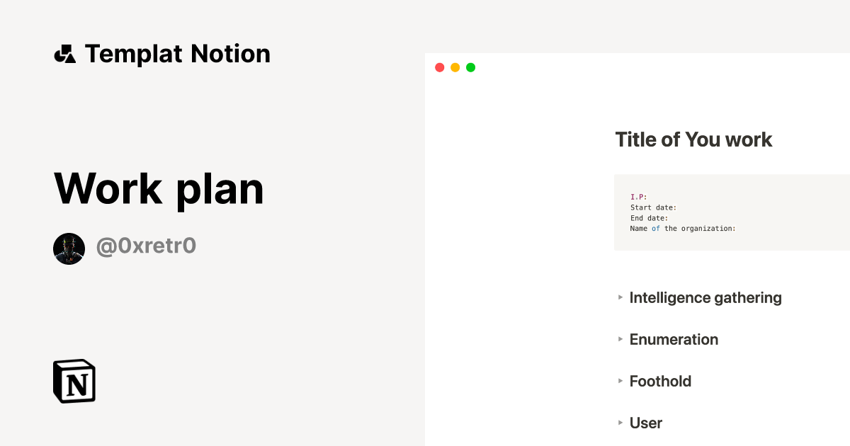 Templat Work plan | Notion Marketplace