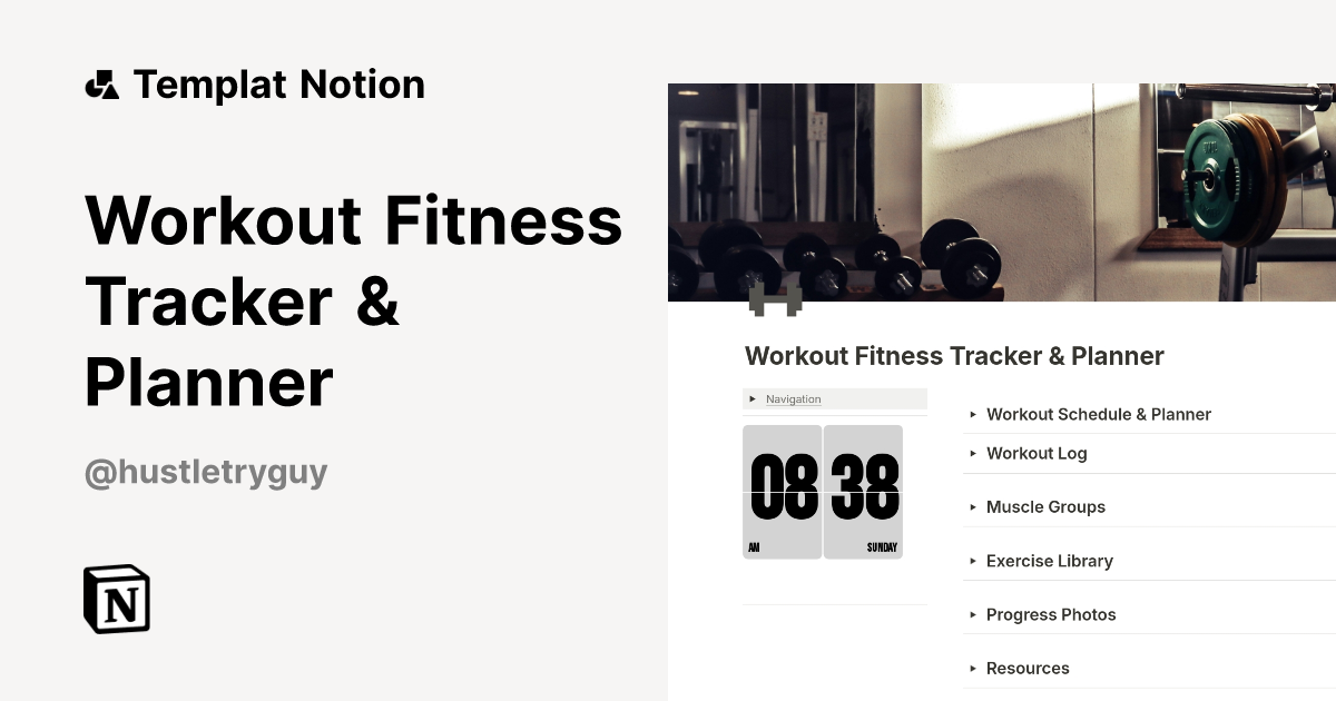 Templat Workout Fitness Tracker & Planner | Notion Marketplace